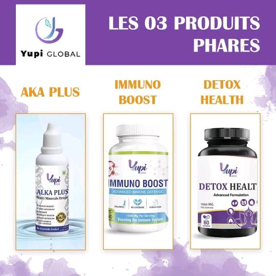 Pack bien-être Yupi Global : Detox Health, Alka Plus, Immuno Boost